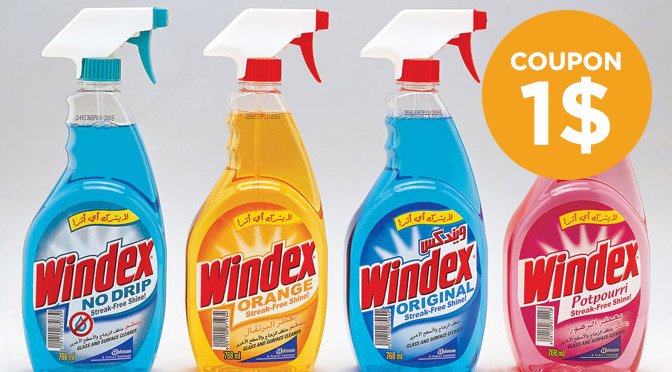 Coupon rabais 1$ sur le Windex - EGQ